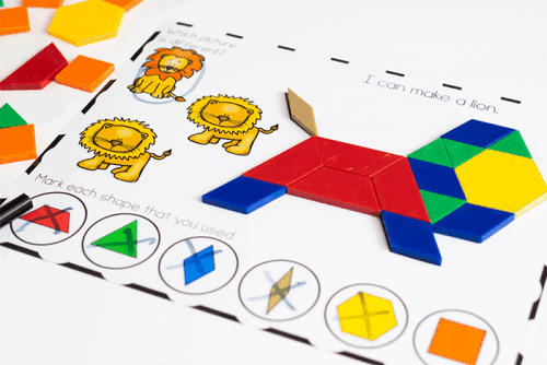 Free Printable Zoo Animal Pattern Block Activity for Kids