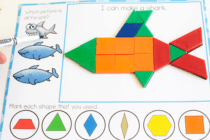 Printable Ocean Animal Pattern Block Activity for Preschool - Life Over C's