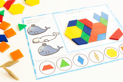 Free Printable Ocean Animal Pattern Block Mats for Kids