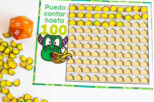 Printable Preschool Counting Grids for Dragons Love Tacos - Life Over C's