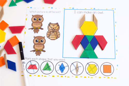 Free Printable Forest Animal Pattern Block Template for Kids