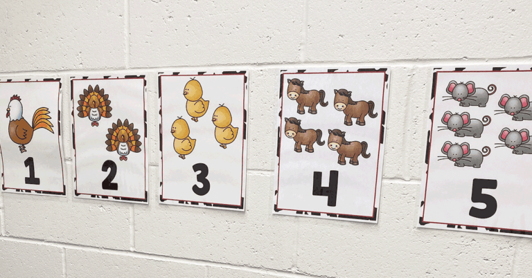 Free Printable Farm Animal Number Posters for Preschool