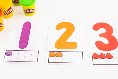 Free Printable Ten Frame Play Dough Mats for 1-10