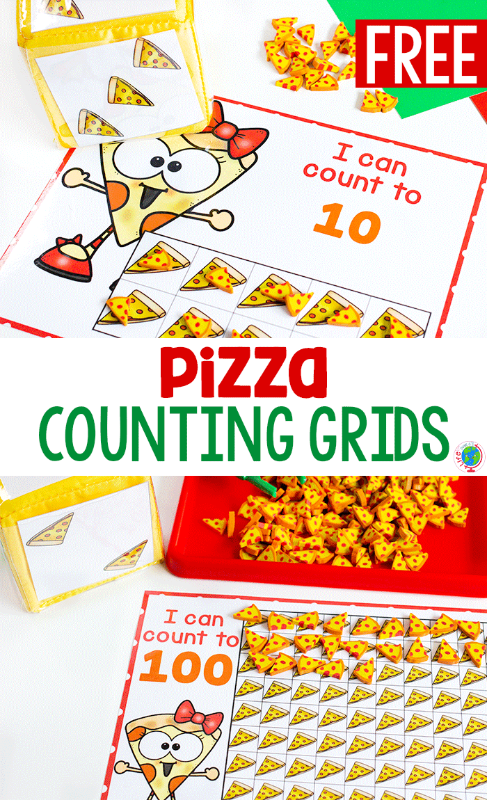 Free Printable Pizza Mini Eraser Counting Grid Games For Kids