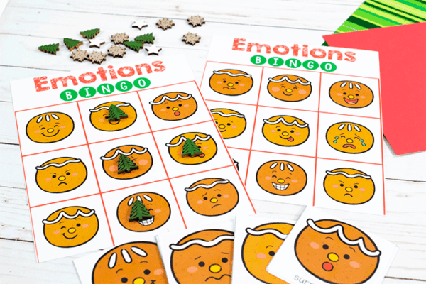 Free Printable Gingerbread Emotions BINGO Game