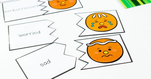 Free Printable Gingerbread Emotions Puzzle Activity