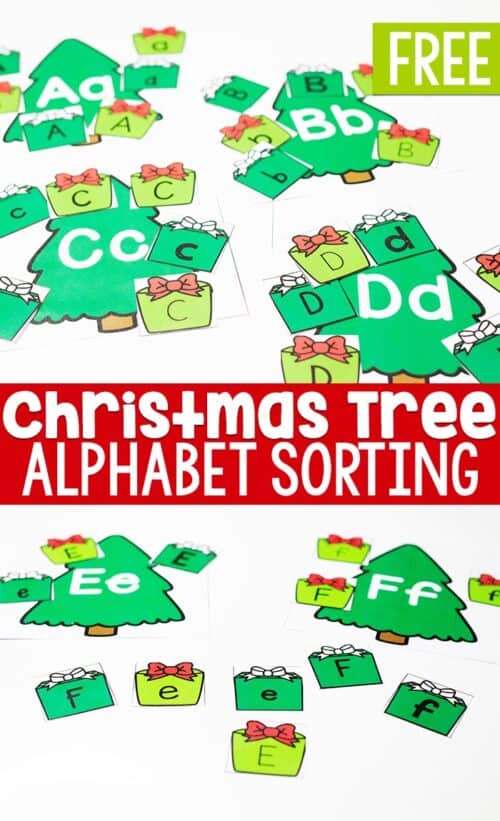 Free Printable Christmas Tree Alphabet Sorting Activity
