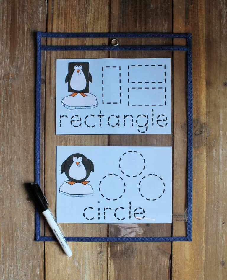 Free Printable Penguin Shapes Fine Motor Mats for Kids