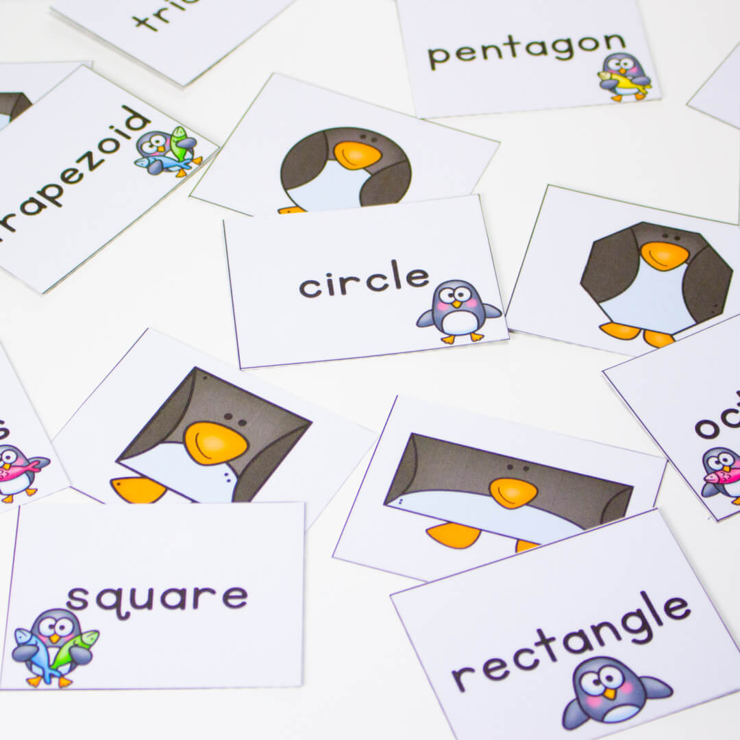 Free Printable Penguin 2D Shape Matching Game