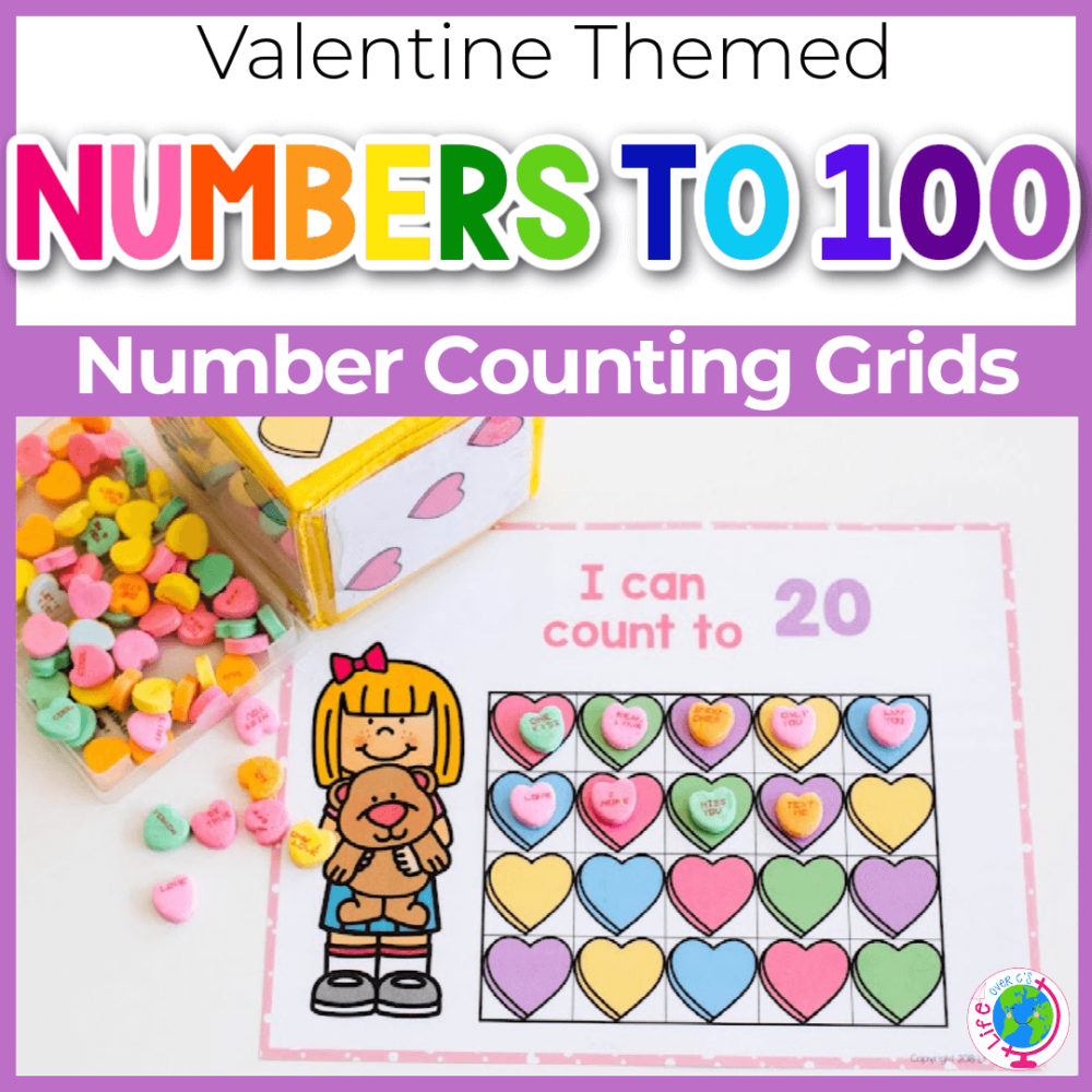 Valentine Counting Grid Games for Preschool & Pre-K