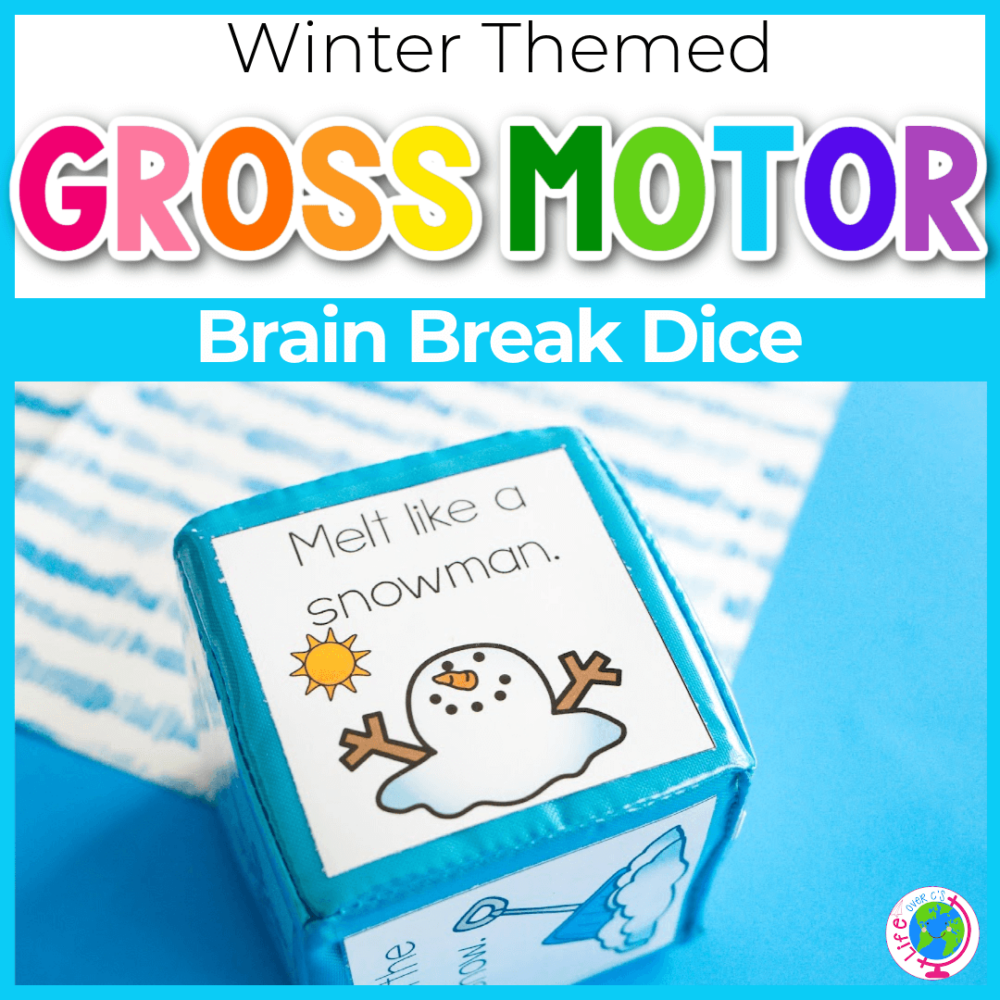 Free Printable Winter Gross Motor Cube for Brain Breaks