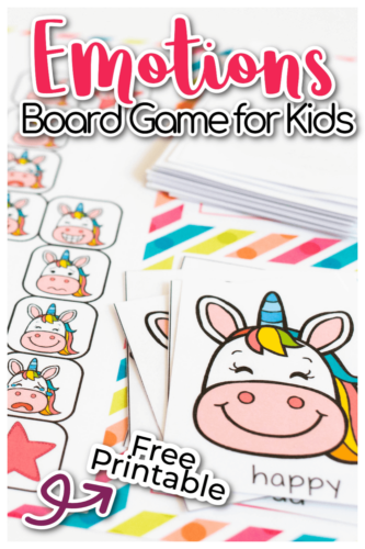 Free Printable Unicorn Emotions Board Game for Kids