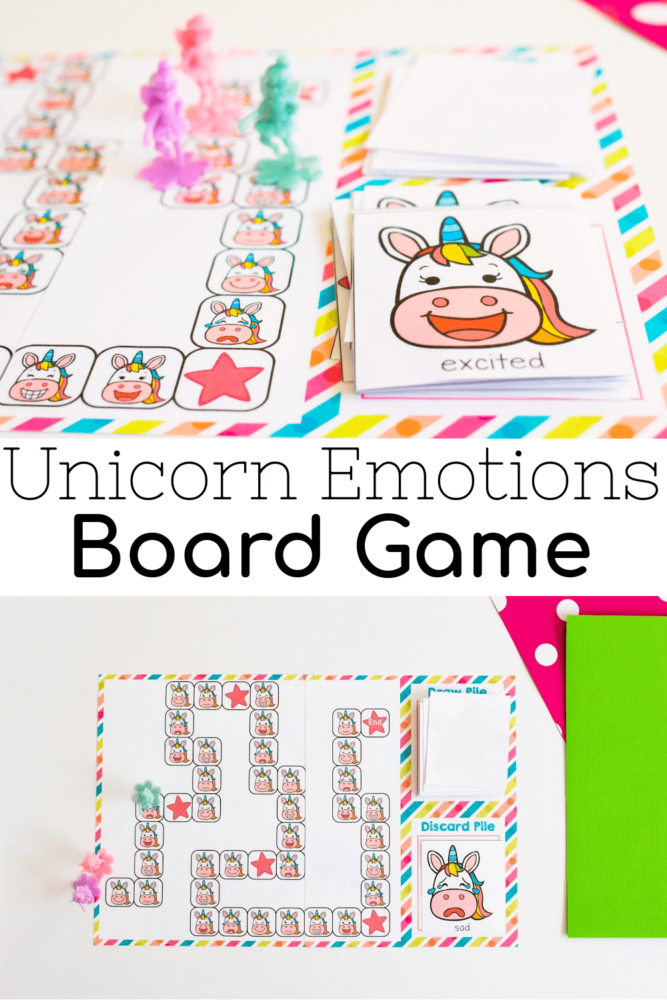 Free Printable Unicorn Emotions Board Game for Kids