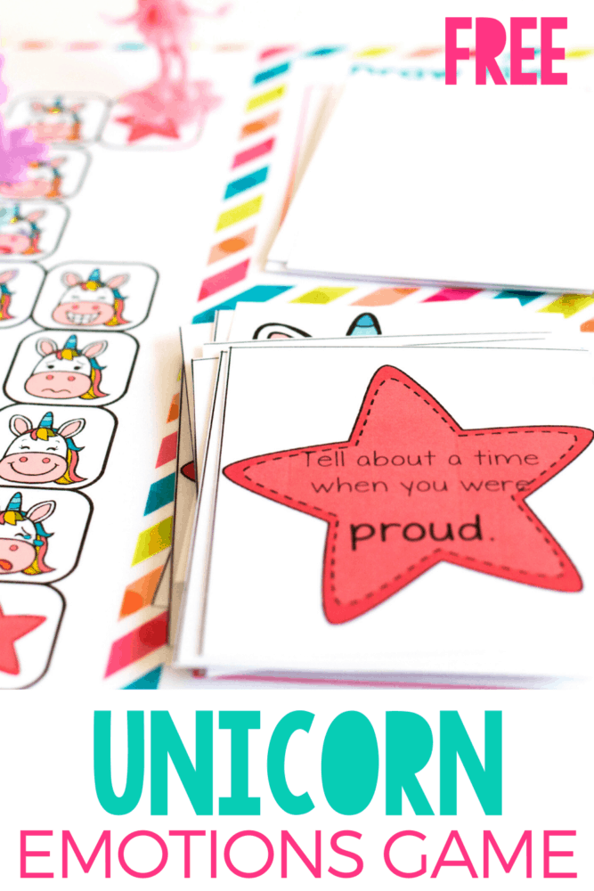 Free Printable Unicorn Emotions Board Game for Kids