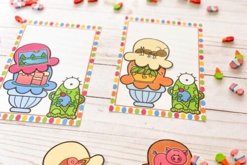 Free Printable Ice Cream Rhyming Words for Kindergarten