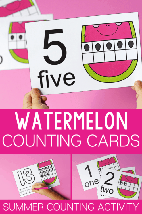 Free Printable Watermelon Seed Counting Cards for Kids