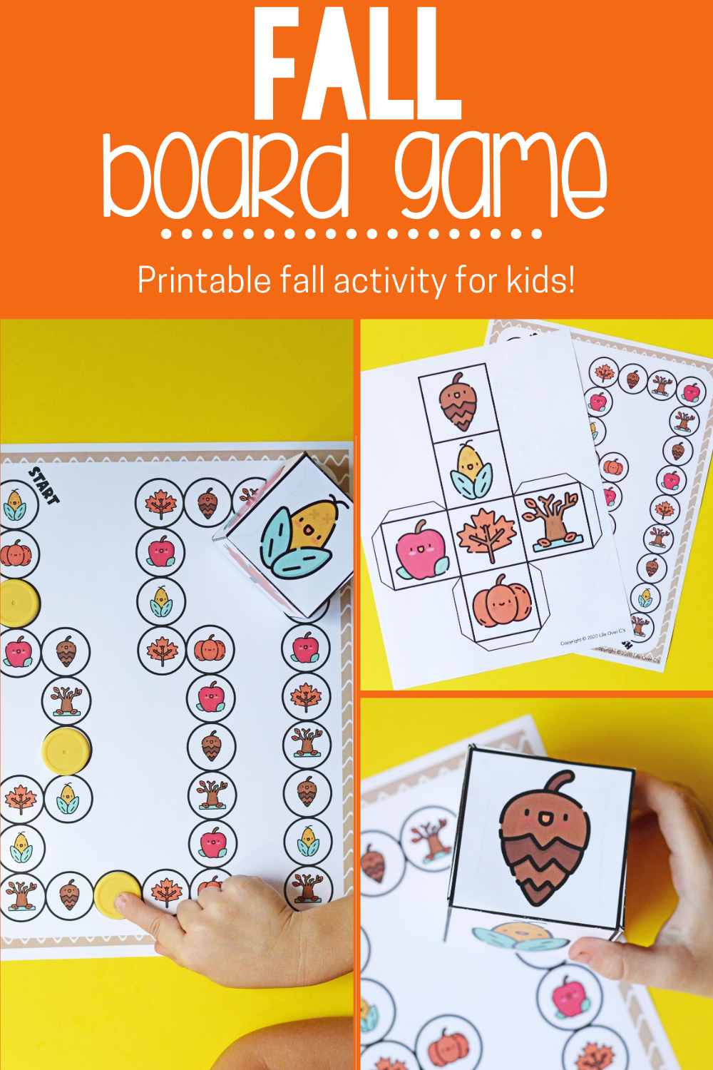 Free Printable Fall Theme Board Game for Preschool - Life Over C's