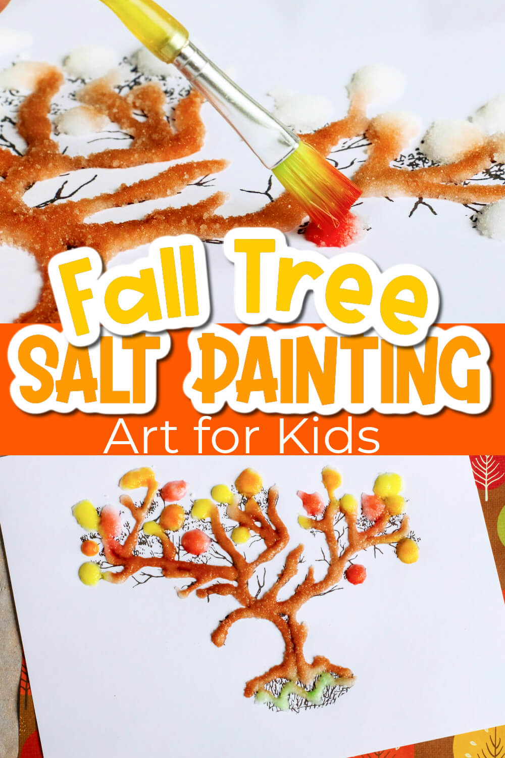 Easy, Fun Fall Tree Salt Painting Activity for Kids