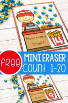 Free Printable Restaurant Theme Counting Mats for 1-20