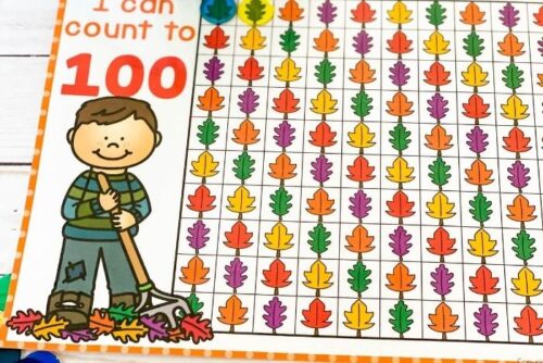 Free Printable Fall Leaves Counting Game for Preschool