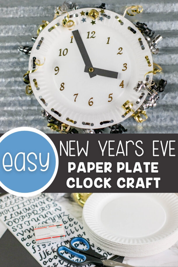 New Year's Eve Paper Plate Clock Craft for Kids