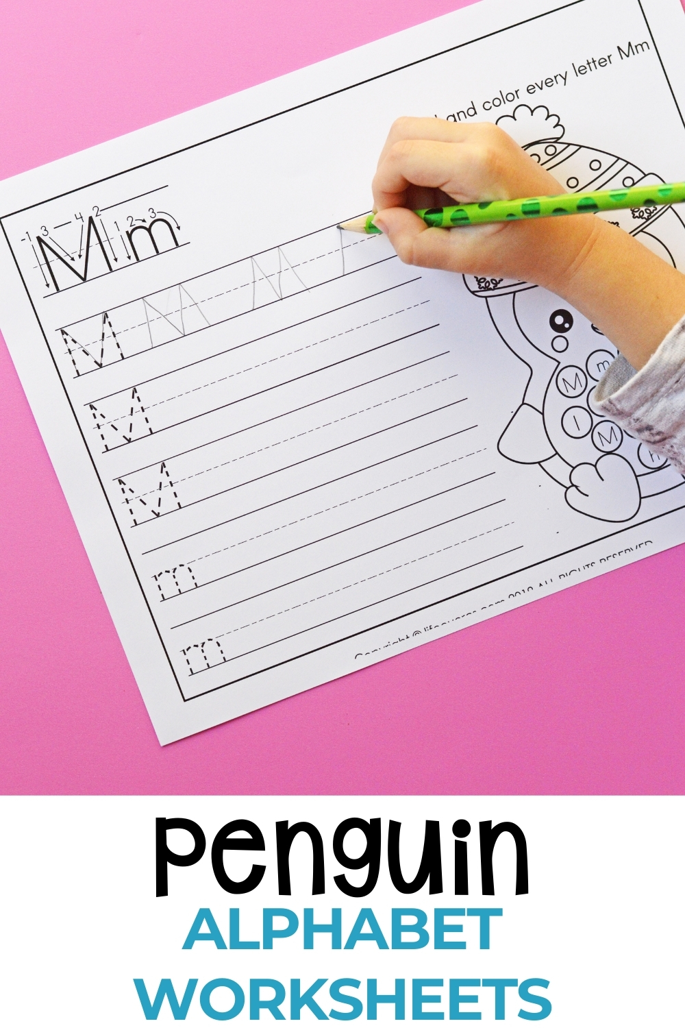 Free Printable Penguin Theme Alphabet Worksheets for Kids