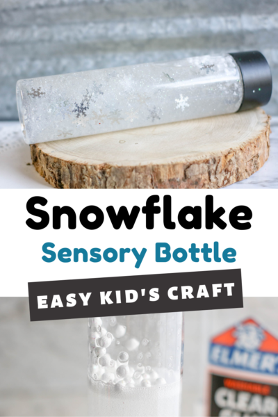 Easy Snowflake Winter Sensory Bottle for Preschoolers