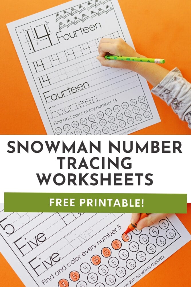 Free Printable Winter Number Tracing Worksheets for Kids