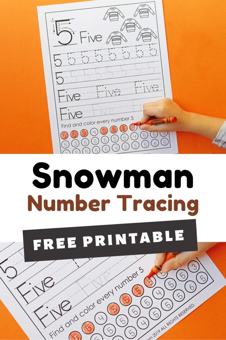 Free Printable Winter Number Tracing Worksheets for Kids
