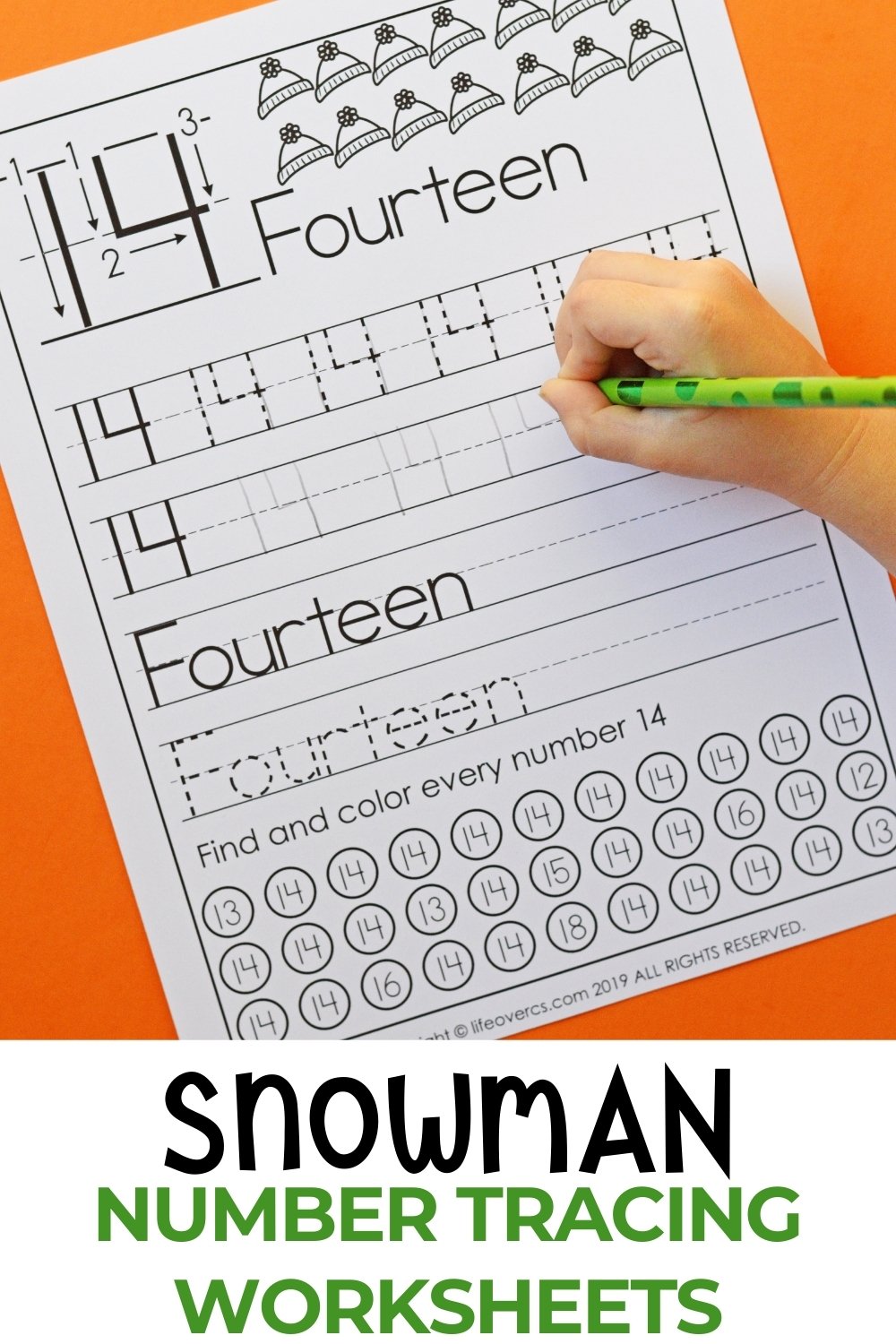 Free Printable Winter Number Tracing Worksheets for Kids