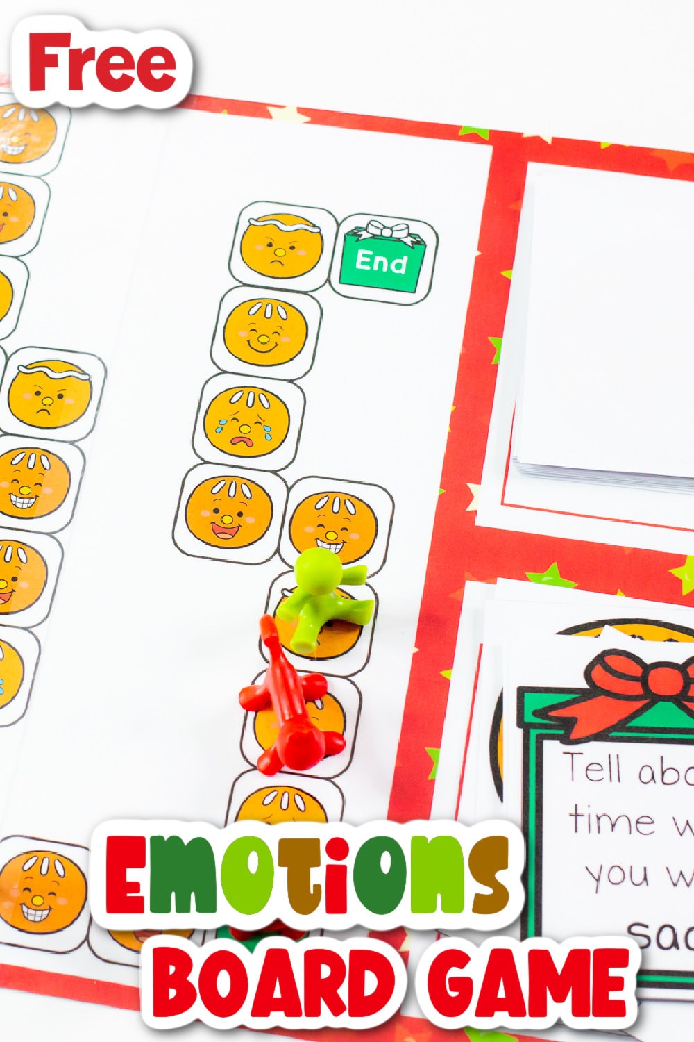 Free Gingerbread Emotions Board Game Kids Love to Play!
