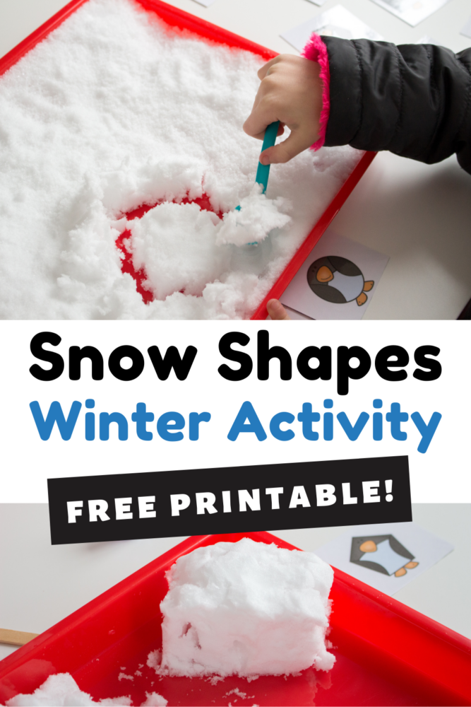 Free Printable Snow Shapes Winter Math Activity for Kids