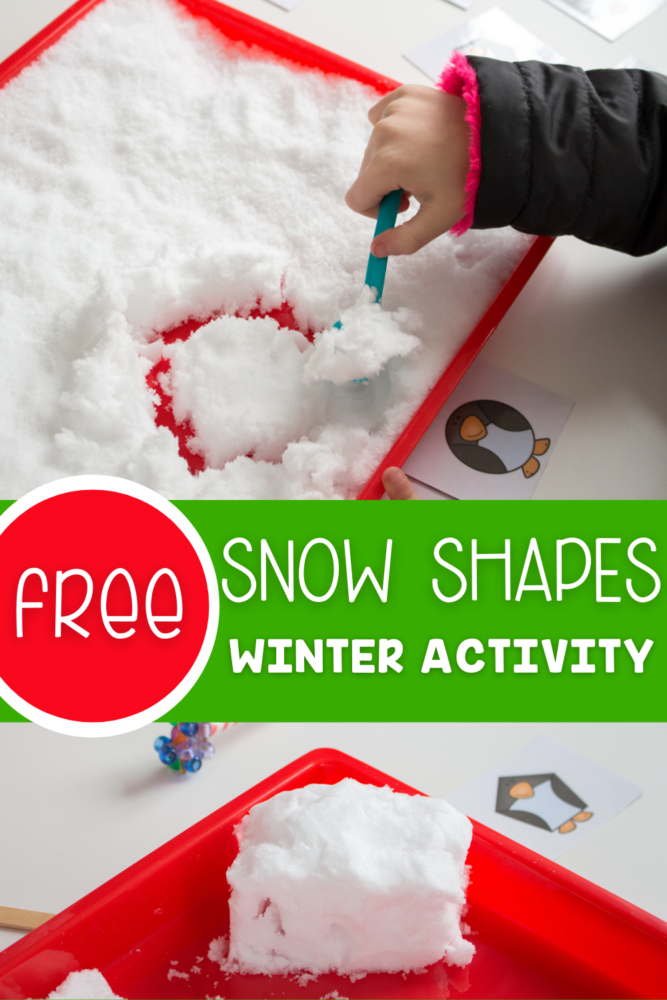 Free Printable Snow Shapes Winter Math Activity for Kids