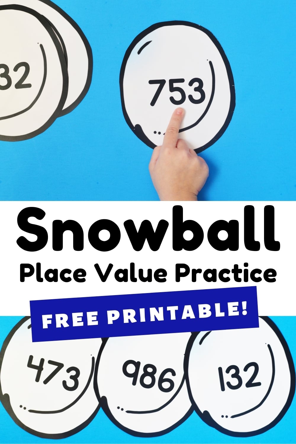 Free Printable Snowball Gross Motor Activity for Place Value