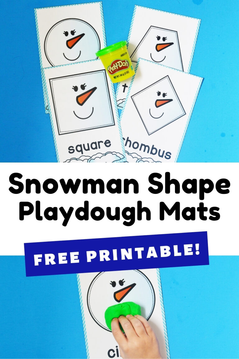 Free Snowman Shape Playdough Mats for Preschoolers