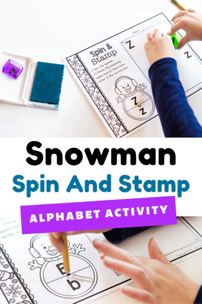 Free Printable Snowman Spin & Stamp Alphabet Activity