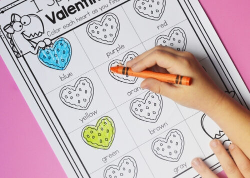 Free Printable Color Word Posters for Valentine's Day