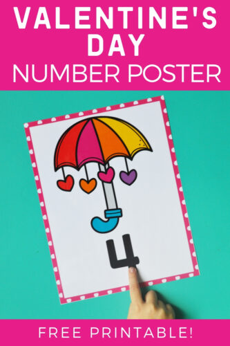 Free Printable Valentine's Day Number Posters for 1-10