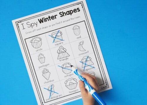 Winter Theme Free Printable 2D Shape Posters