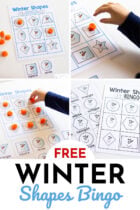 Free Printable 2D Shape BINGO Cards for Winter - Life Over C's