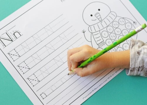 Snowman Themed Free Printable Alphabet Tracing Worksheets - Life Over C's