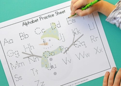 Free Printable Snowman Theme Alphabet Tracing Worksheets