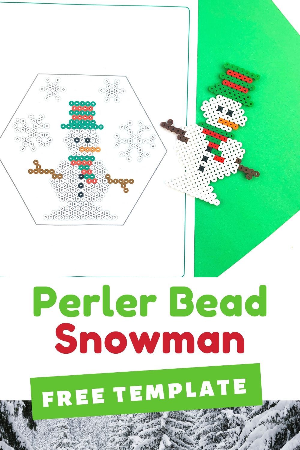 Free Printable Snowman Perler Beads Patterns for Kids