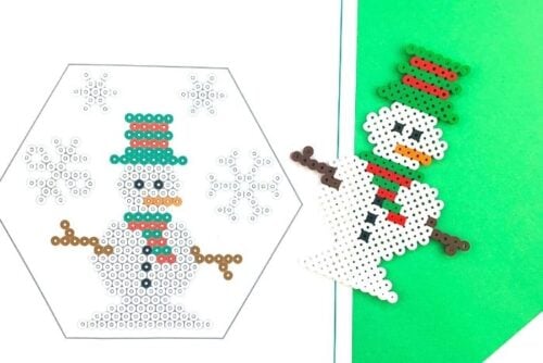 Free Printable Snowman Perler Beads Patterns for Kids