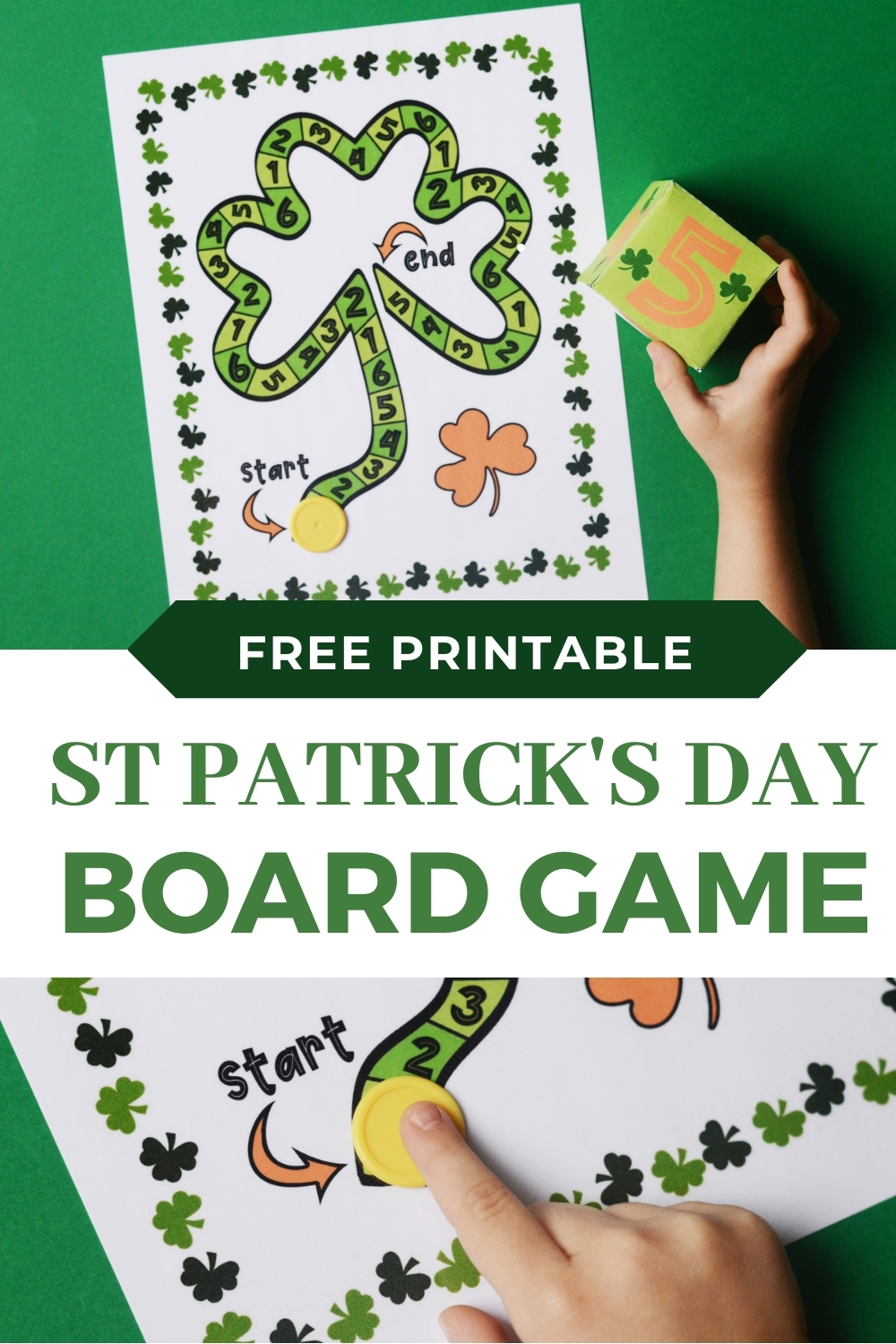 Free Printable St. Patrick's Day Counting Board Game 🍀