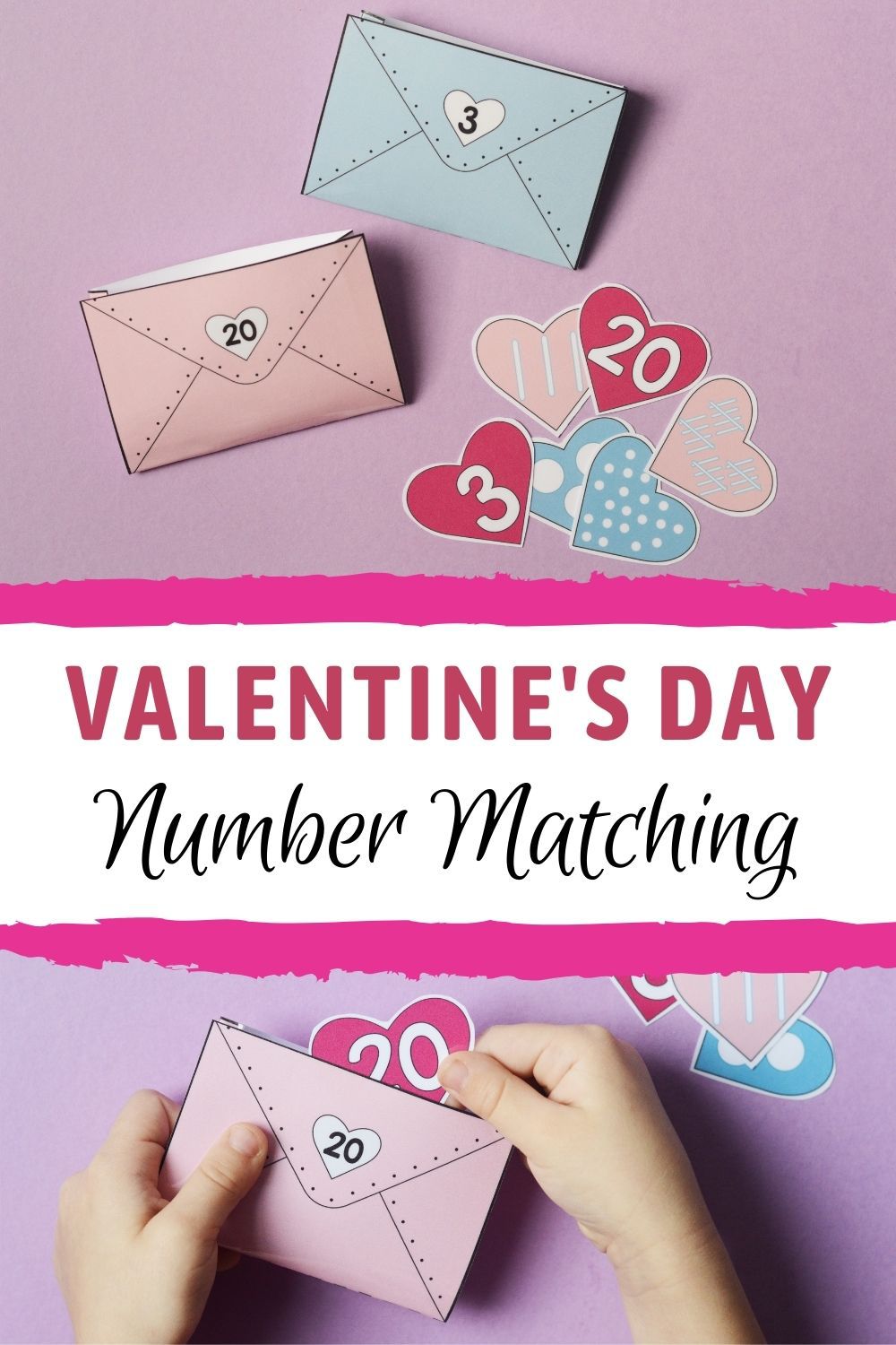 Free Printable Valentine's Day Number Matching Activity