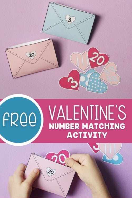 Free Printable Valentine's Day Number Matching Activity