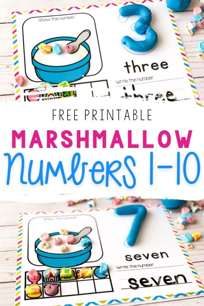 Free Printable Marshmallow Counting Mats: Numbers 1-10