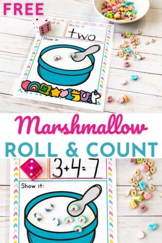 Free Printable Marshmallow Roll and Count Game