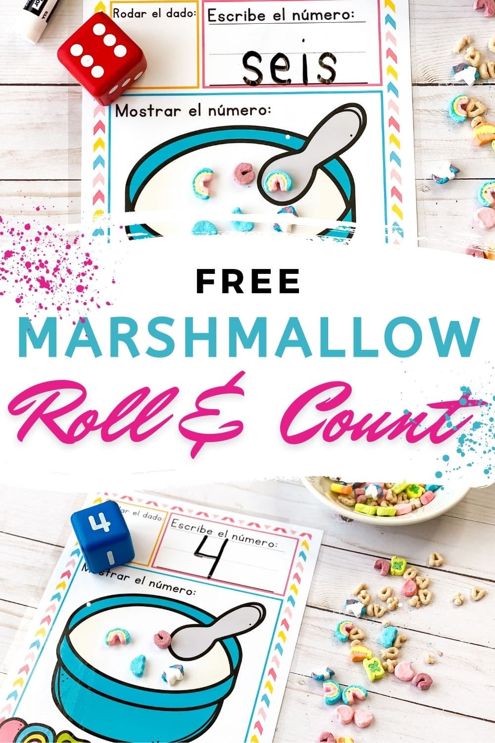 Free Printable Marshmallow Roll and Count Game
